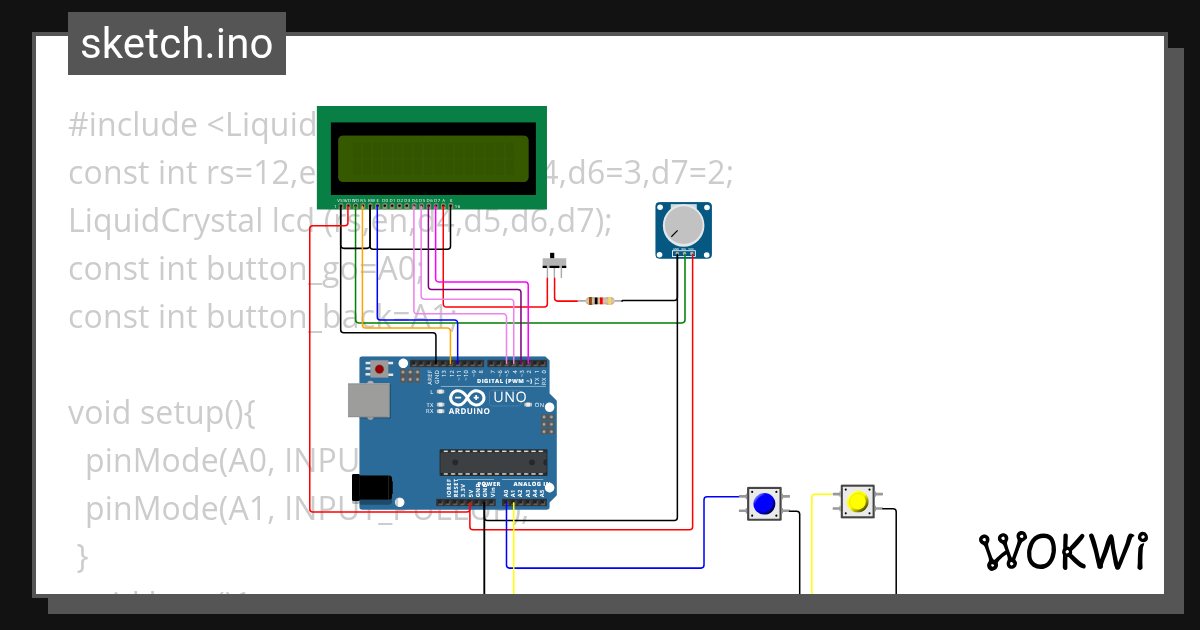 โปรแกรมคุมจอแสดงผลแอลซีดี6 - Wokwi ESP32, STM32, Arduino Simulator