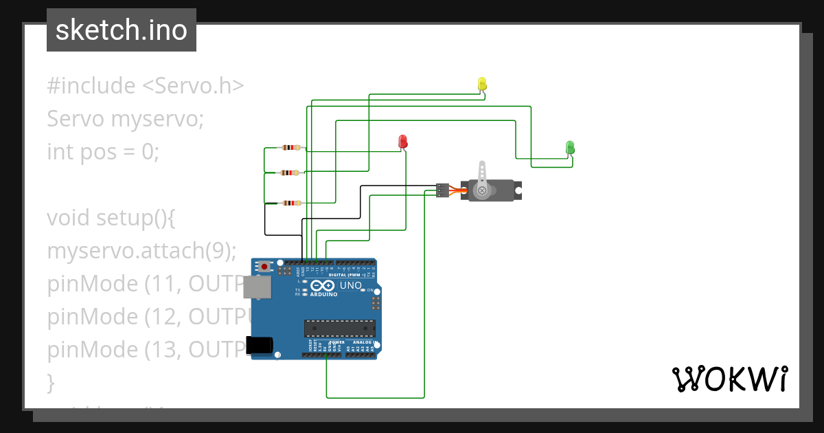 93 โปรแกรมคุมเซอร์โวมอเตอร์หมุนไปและกลับแบบต่อเนื่อง Wokwi Esp32 Stm32 Arduino Simulator
