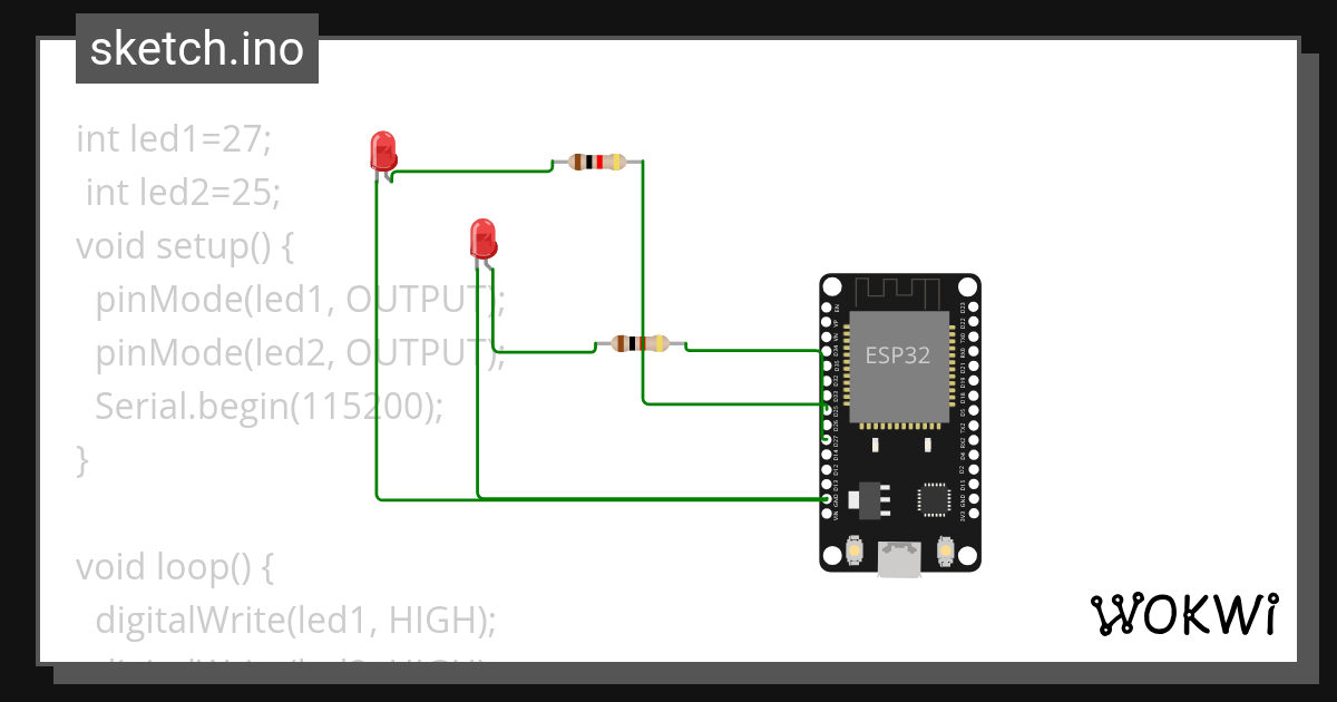 led2 - Wokwi ESP32, STM32, Arduino Simulator