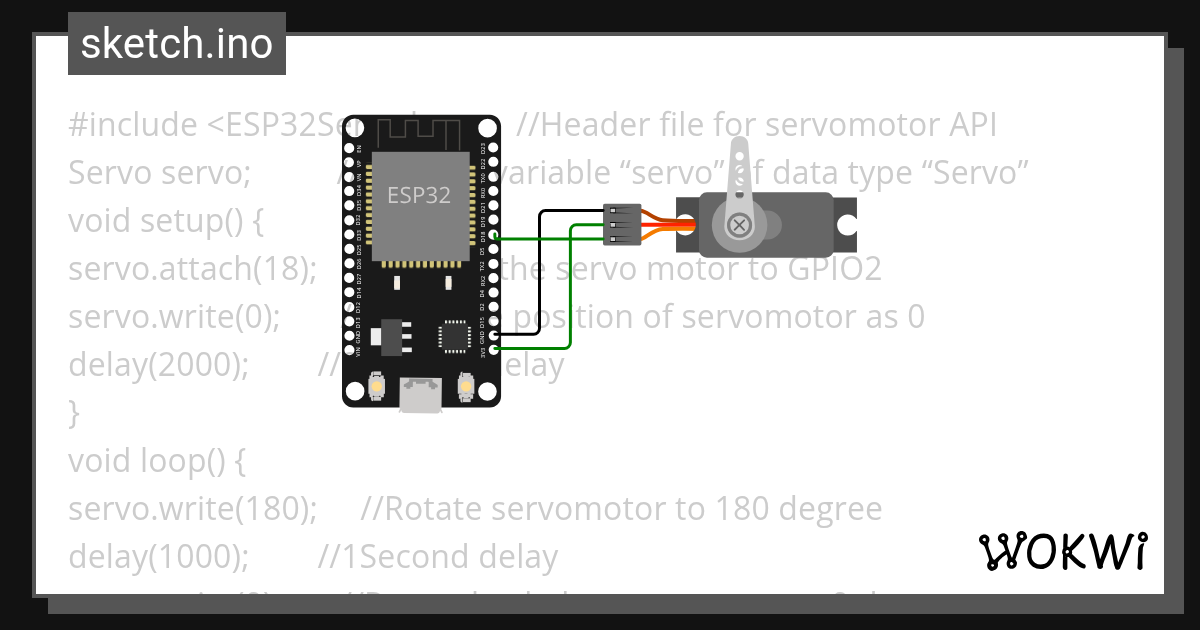 Servo Wokwi Esp32 Stm32 Arduino Simulator 