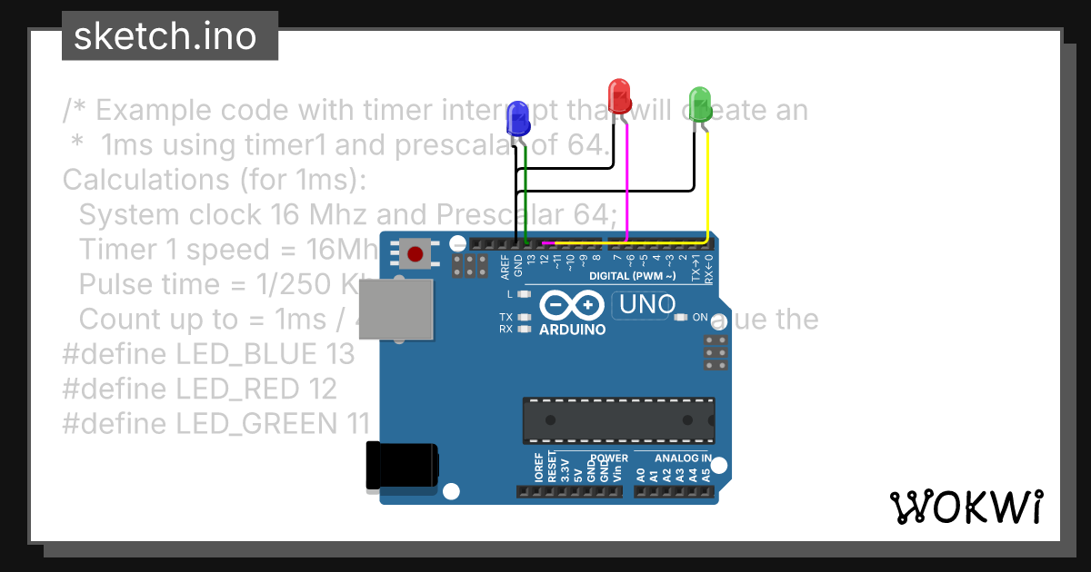 Timer 1ms func - Wokwi ESP32, STM32, Arduino Simulator