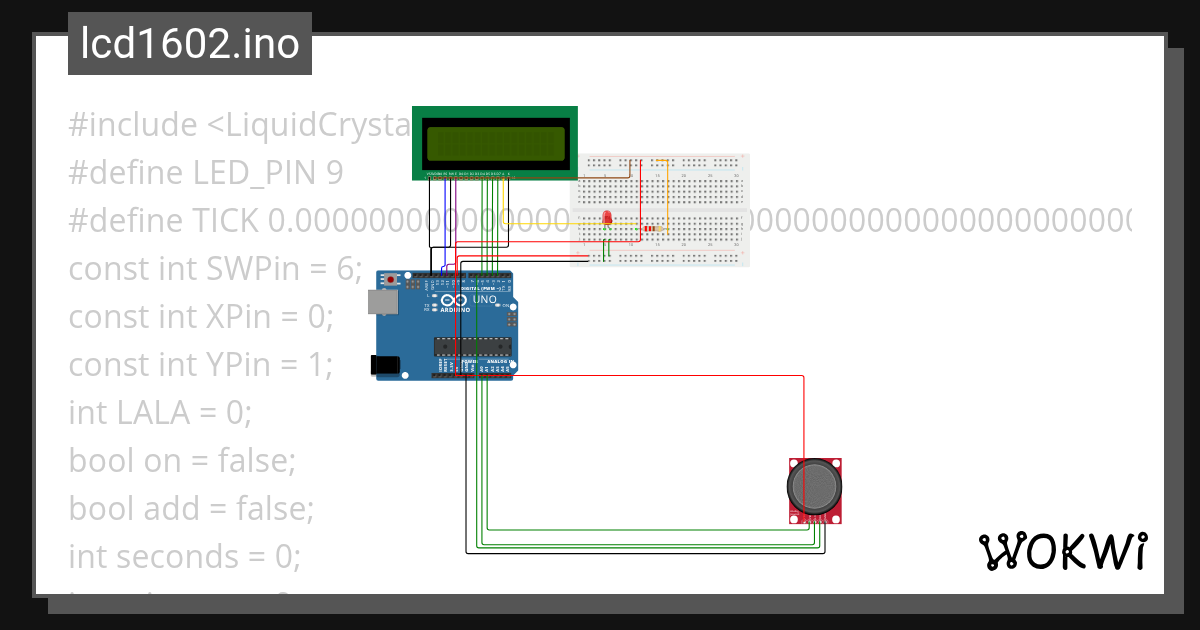 lcd1602.ino - Wokwi ESP32, STM32, Arduino Simulator