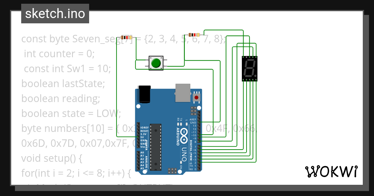 วงจร 0 9กดสวิตช์ Wokwi Esp32 Stm32 Arduino Simulator 0736