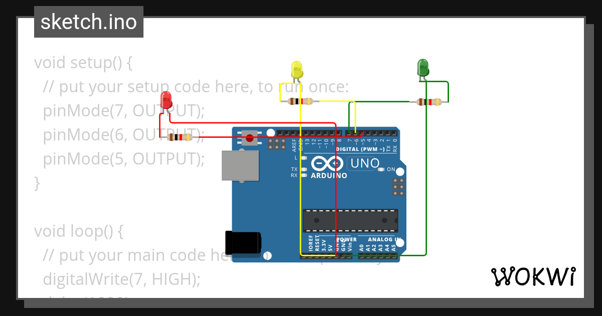 Semafor Wokwi Esp32 Stm32 Arduino Simulator 