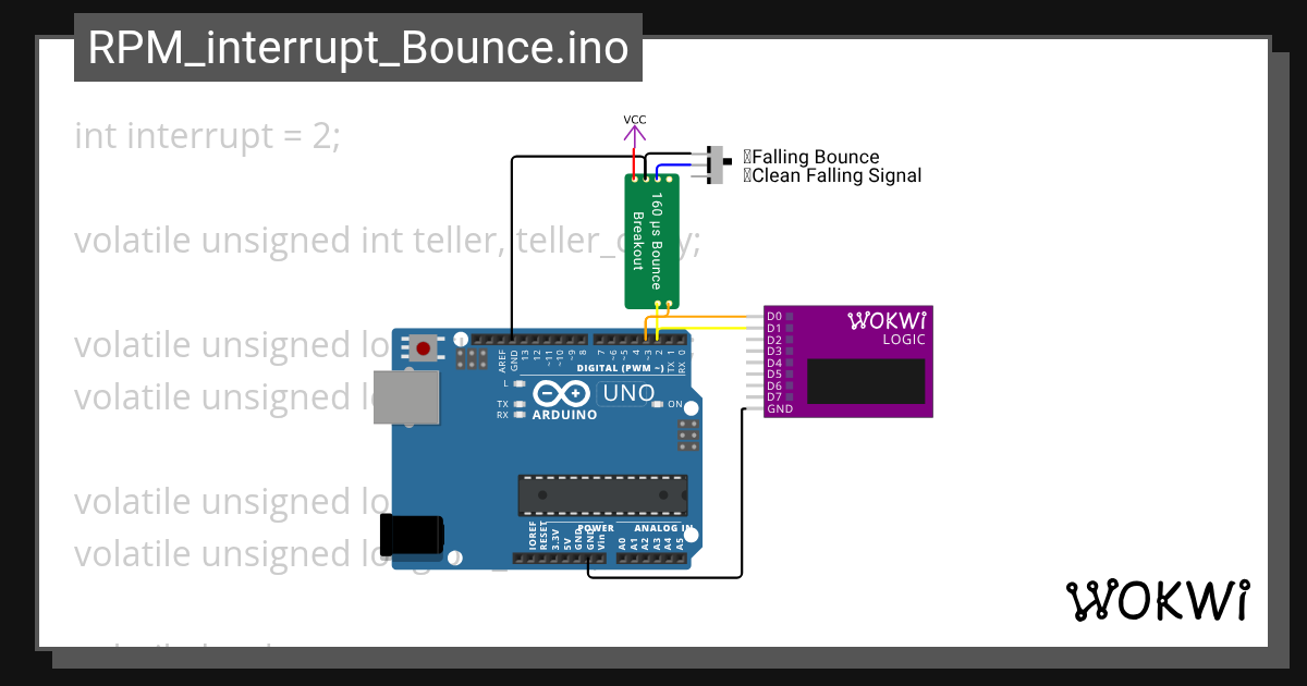 RPM_interrupt_Bounce.ino - Wokwi ESP32, STM32, Arduino Simulator