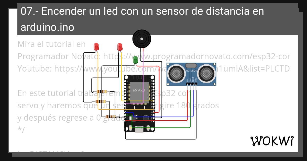 08.- Encender un led con un sensor de distancia en arduino.ino - Wokwi ESP32, STM32, Arduino ...