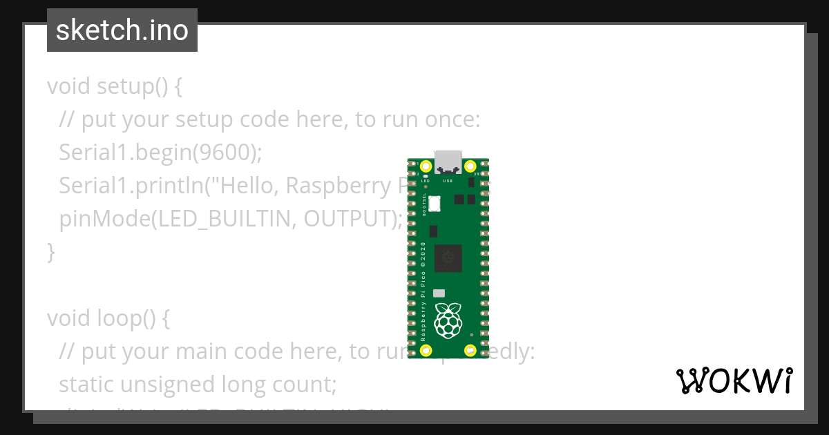 Pico Blink Wokwi Esp32 Stm32 Arduino Simulator
