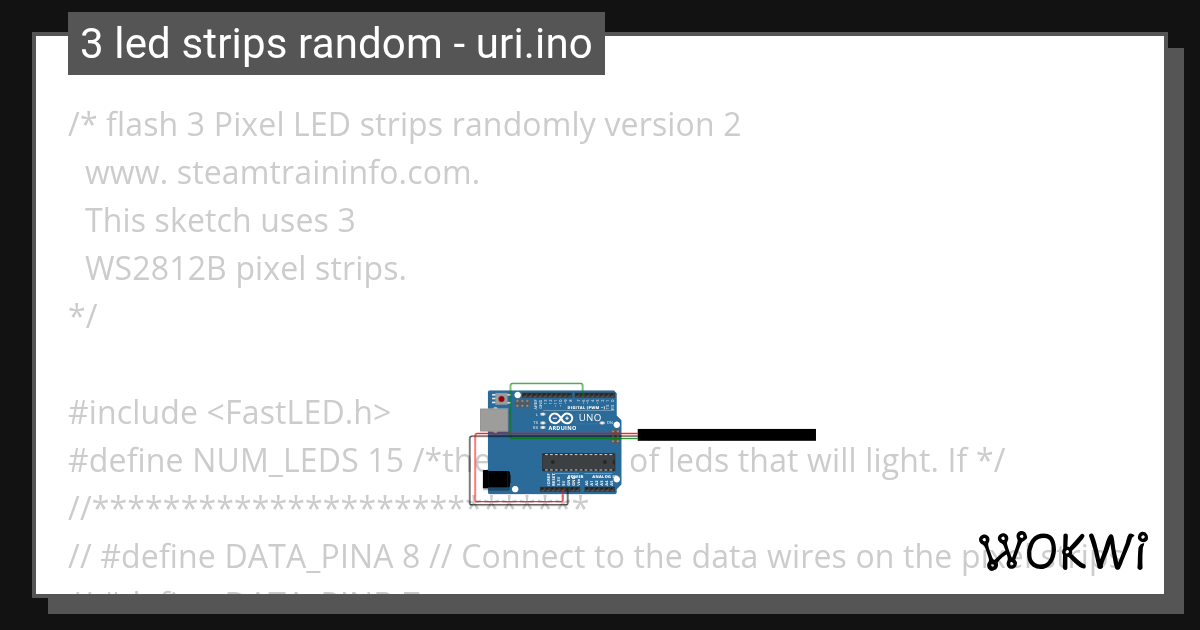 3 led strips random - uri.ino copy - Wokwi ESP32, STM32, Arduino Simulator