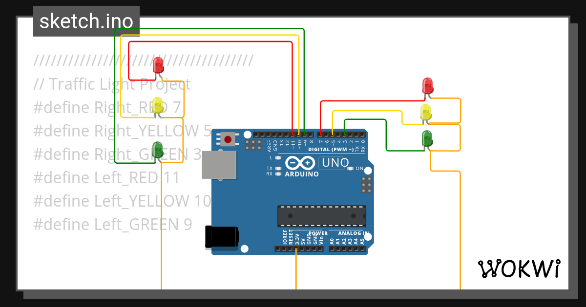 Traffic_Light Project - Wokwi ESP32, STM32, Arduino Simulator