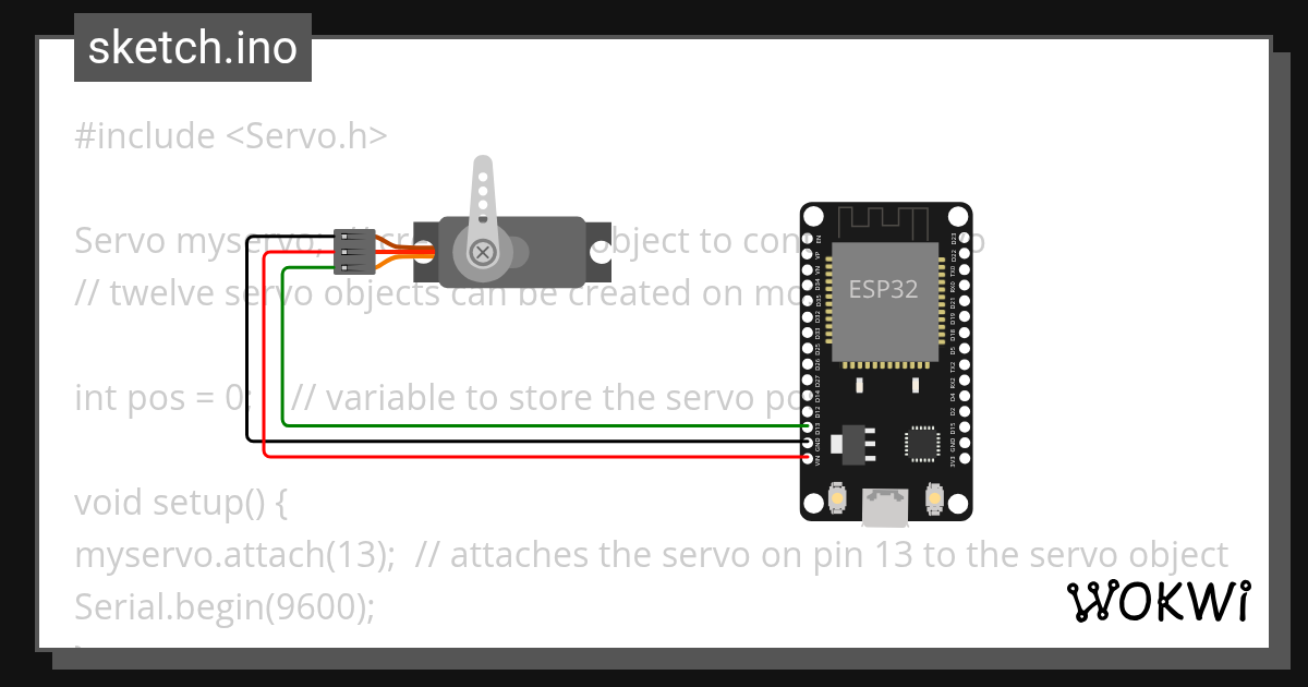 Servo Wokwi Esp32 Stm32 Arduino Simulator 