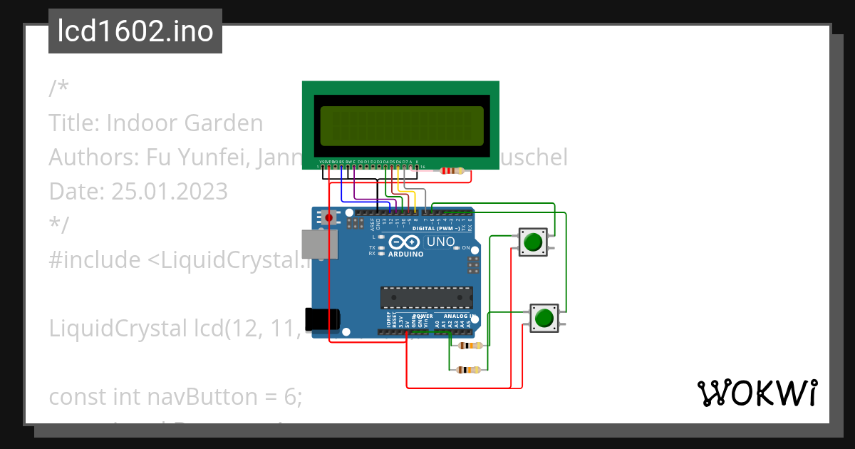 lcd1602.ino - Wokwi ESP32, STM32, Arduino Simulator