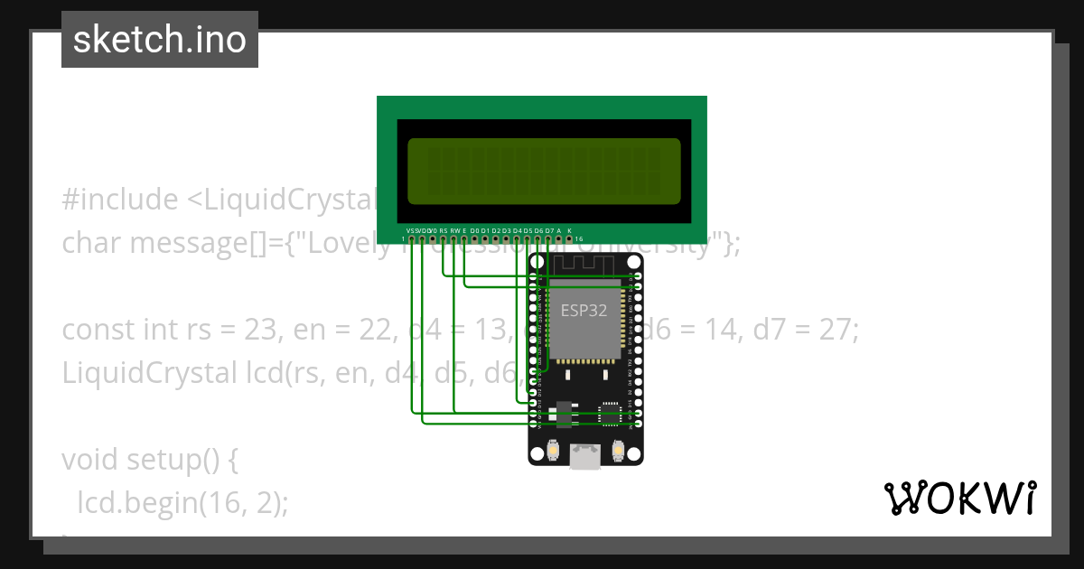 lcdscroll - Wokwi ESP32, STM32, Arduino Simulator