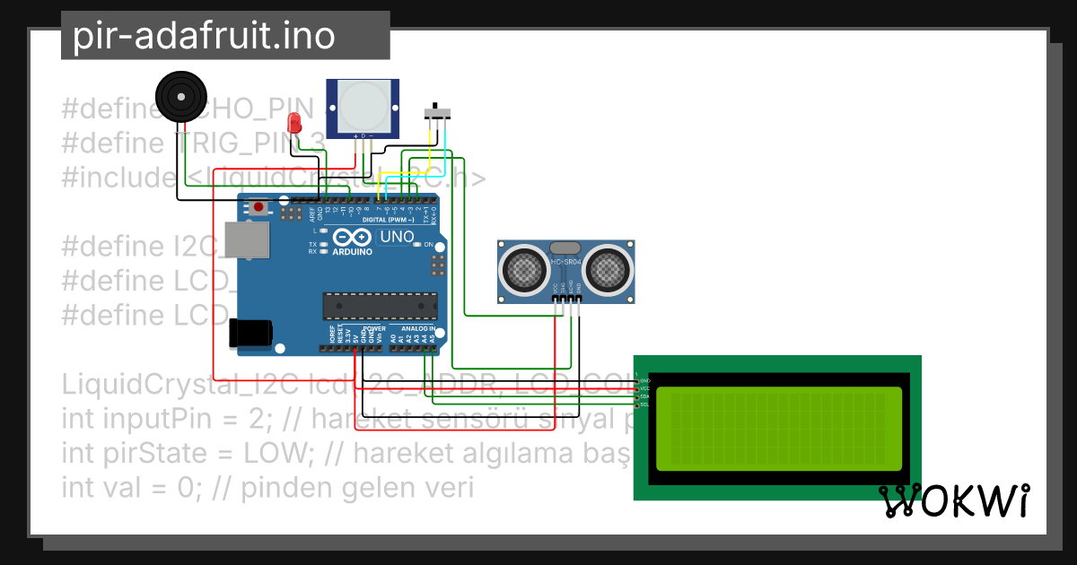 pir-adafruit.ino - Wokwi ESP32, STM32, Arduino Simulator