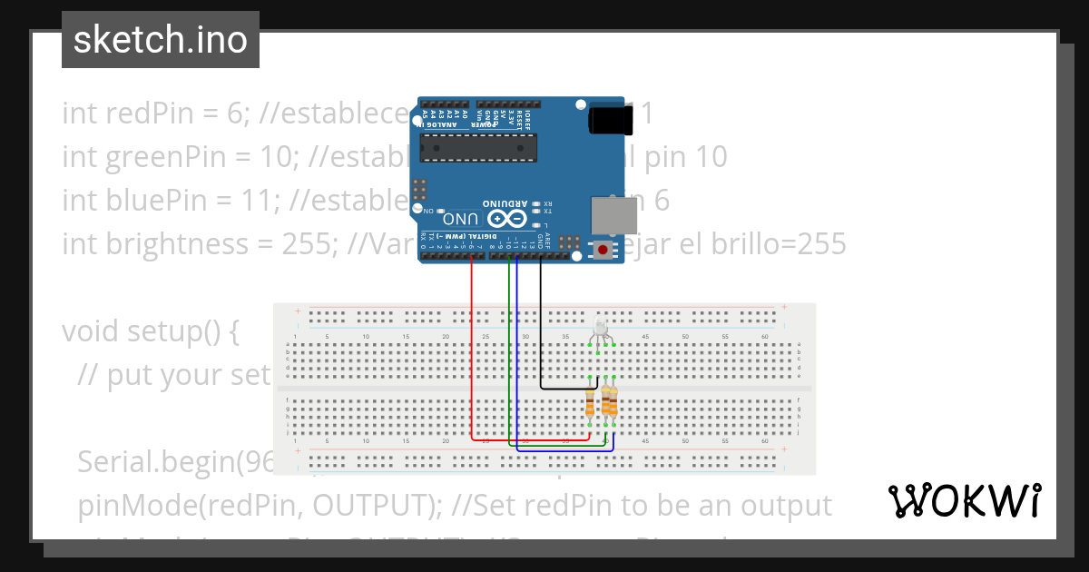 CONTROLLING RGB LED WITH ARDUINO - Wokwi ESP32, STM32, Arduino Simulator