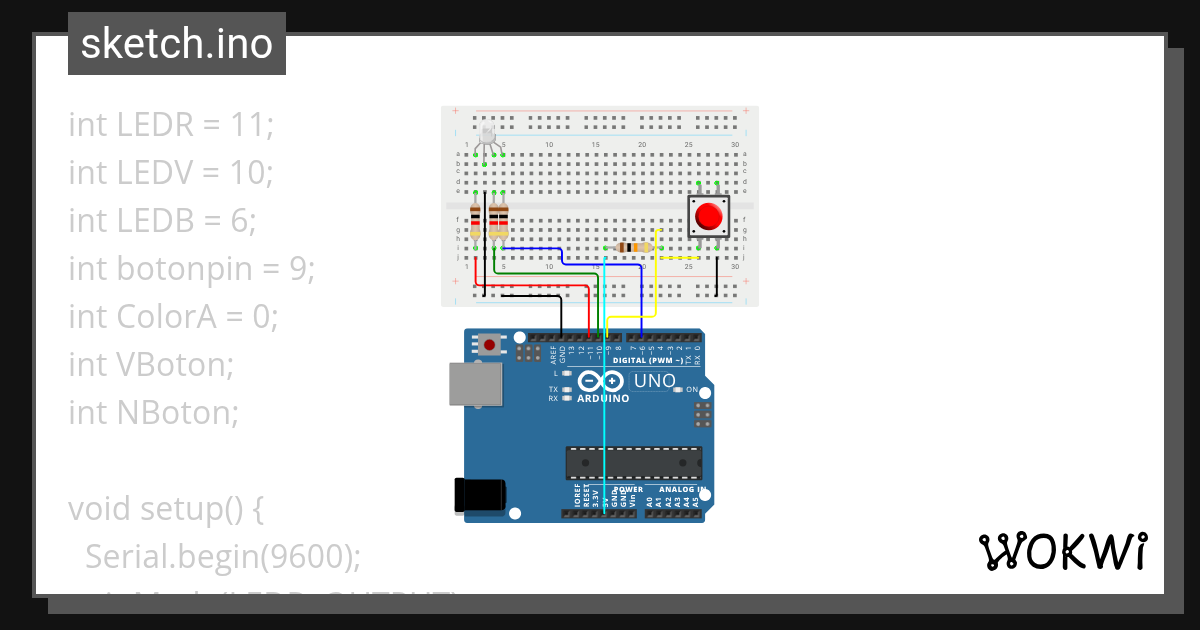 LED RGB - Wokwi ESP32, STM32, Arduino Simulator