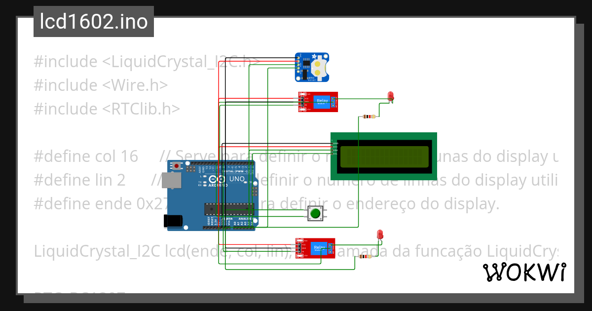 lcd1602.ino - Wokwi ESP32, STM32, Arduino Simulator