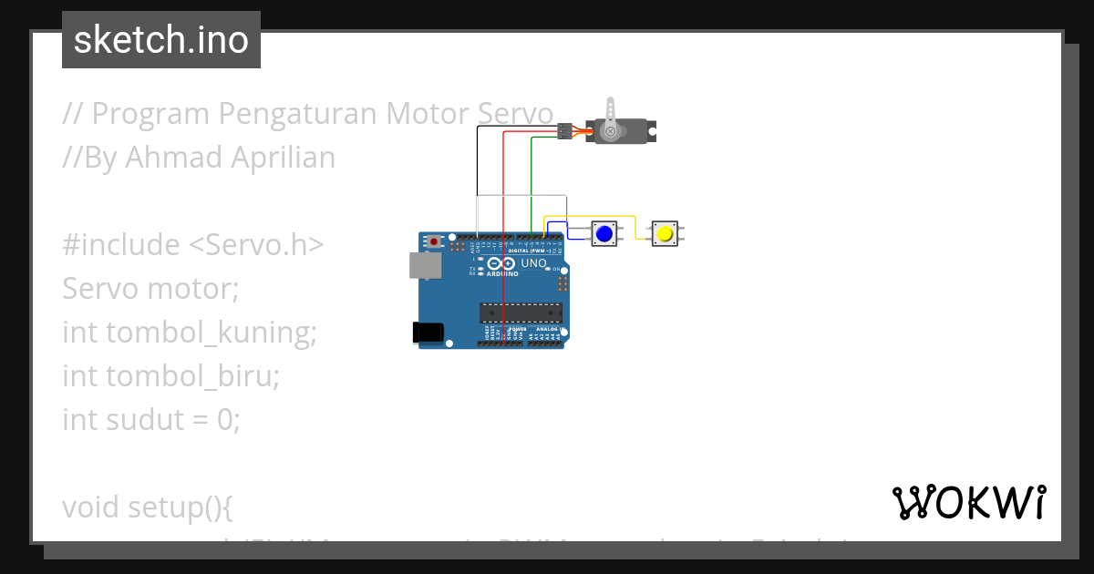 Program Pengatuan Motor Servo Wokwi Esp32 Stm32 Arduino Simulator 9605
