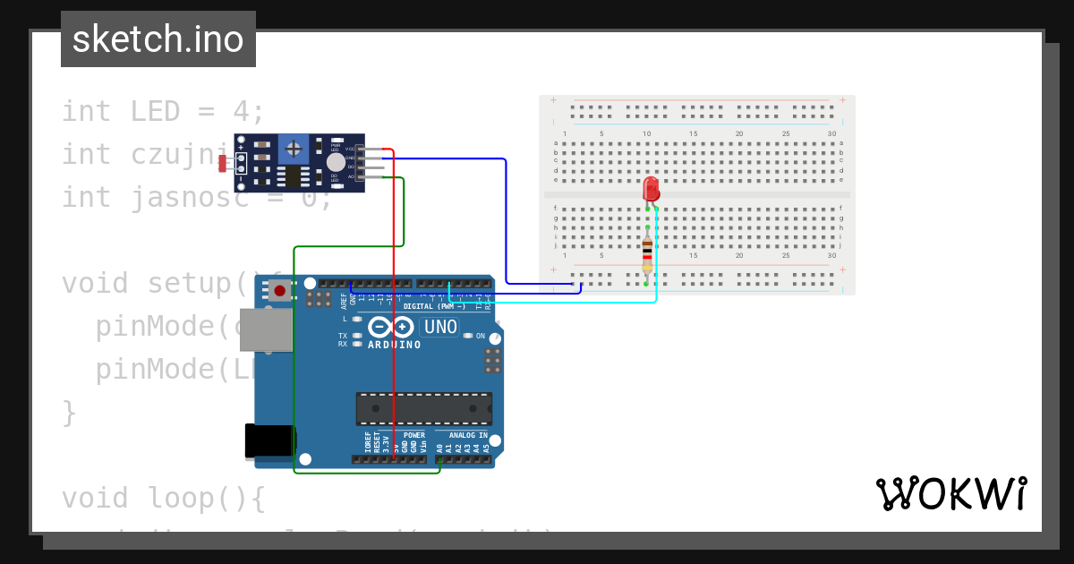 7 Fotorezystor Led Jasność Wokwi Arduino And Esp32 Simulator