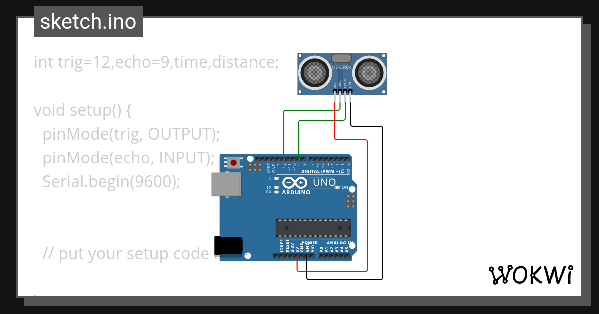 ultrasonicsensor copy - Wokwi ESP32, STM32, Arduino Simulator