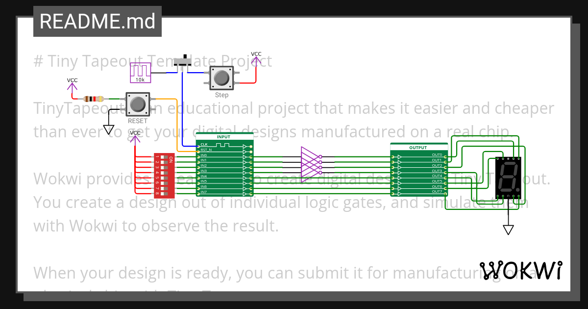 Tiny Tapeout 4 Template - Wokwi ESP32, STM32, Arduino Simulator