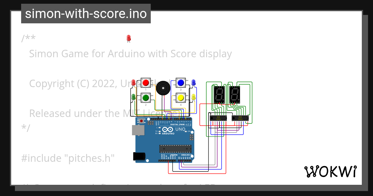 simon-with-score.ino copy - Wokwi ESP32, STM32, Arduino Simulator