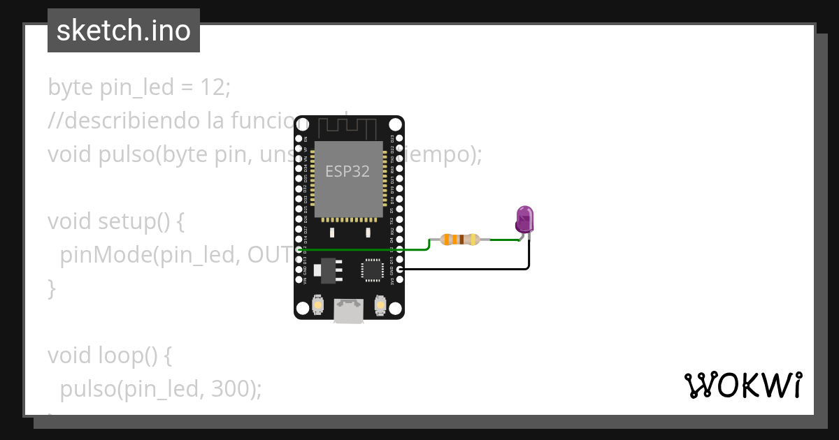 Esp32prende Led Wokwi Esp32 Stm32 Arduino Simulator 
