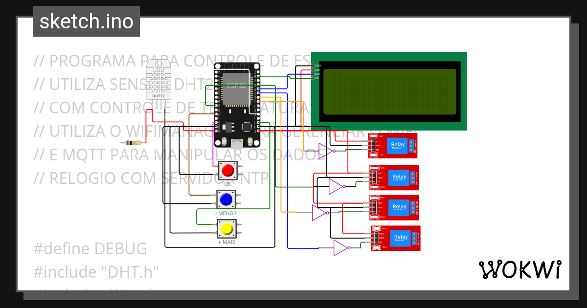Projeto controlador ESTUFA - Wokwi ESP32, STM32, Arduino Simulator