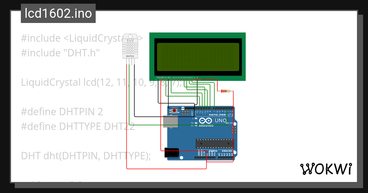lcd1602.ino - Wokwi ESP32, STM32, Arduino Simulator