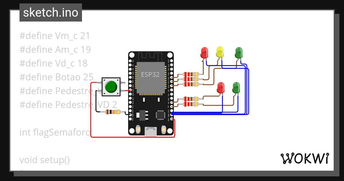 Ex_5_Semaforo_2 - Wokwi ESP32, STM32, Arduino Simulator
