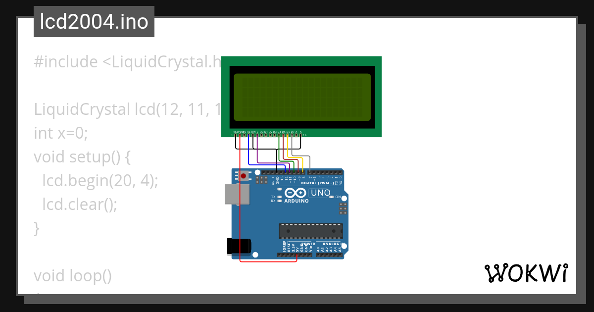 LCD scroll left copy - Wokwi ESP32, STM32, Arduino Simulator