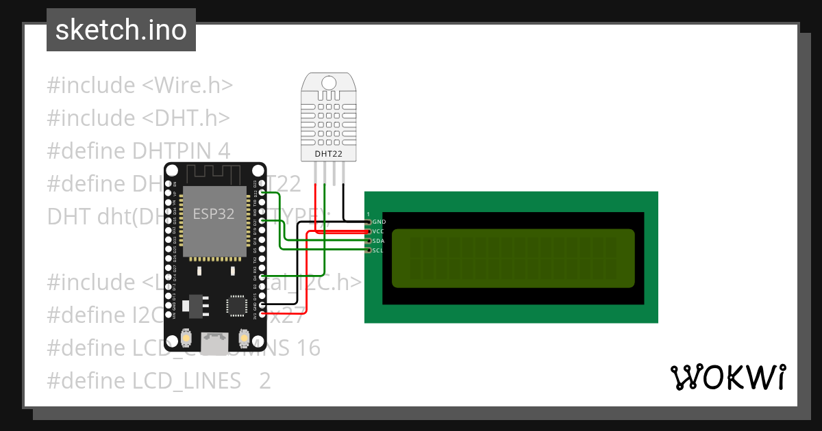 ESP32_LCD_DHT_2 - Wokwi ESP32, STM32, Arduino Simulator