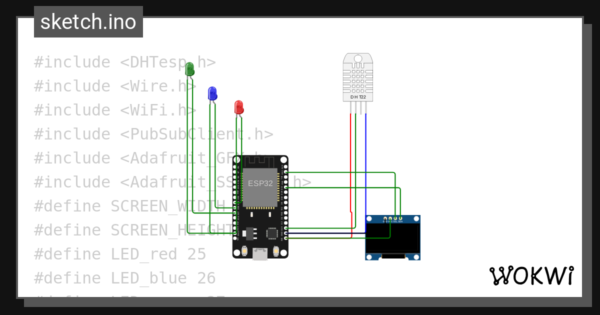 Espdhtoledled´s Mqtt Wokwi Esp32 Stm32 Arduino Simulator