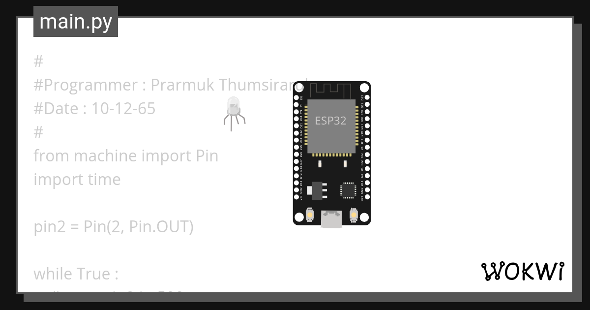 pin2_blink_01 - Wokwi ESP32, STM32, Arduino Simulator