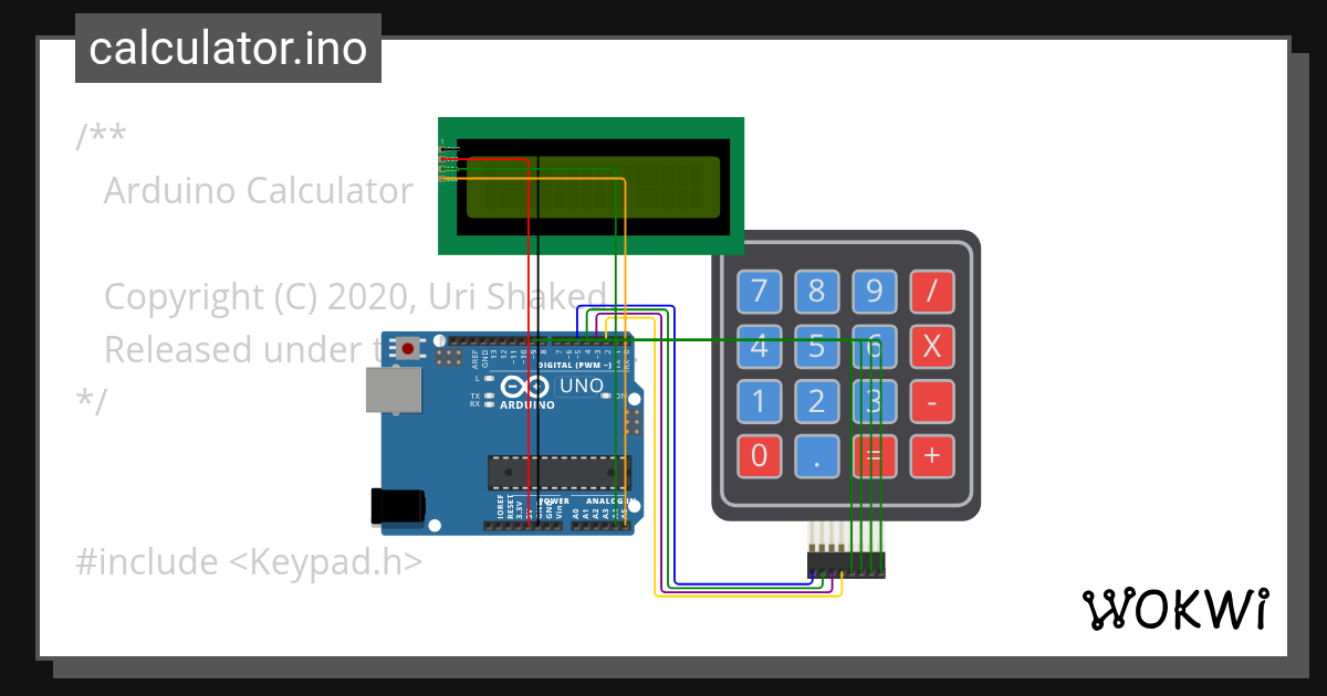 calculator.ino - Wokwi ESP32, STM32, Arduino Simulator
