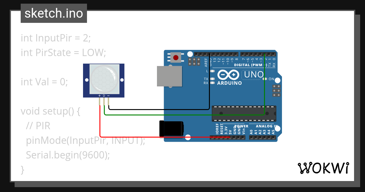 PIR - Wokwi ESP32, STM32, Arduino Simulator