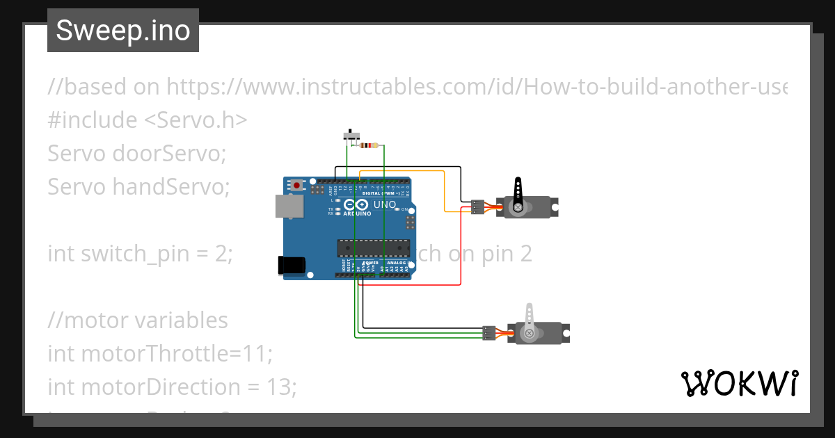 Sweep.ino copy - Wokwi ESP32, STM32, Arduino Simulator