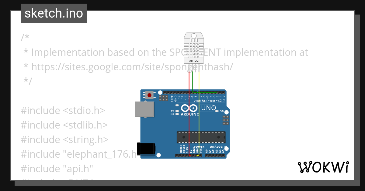 encrypt+decrypt_Elephant176v1 with DHT22 - Wokwi ESP32, STM32, Arduino ...