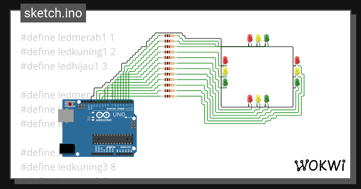 traffic light wahyu copy - Wokwi ESP32, STM32, Arduino Simulator