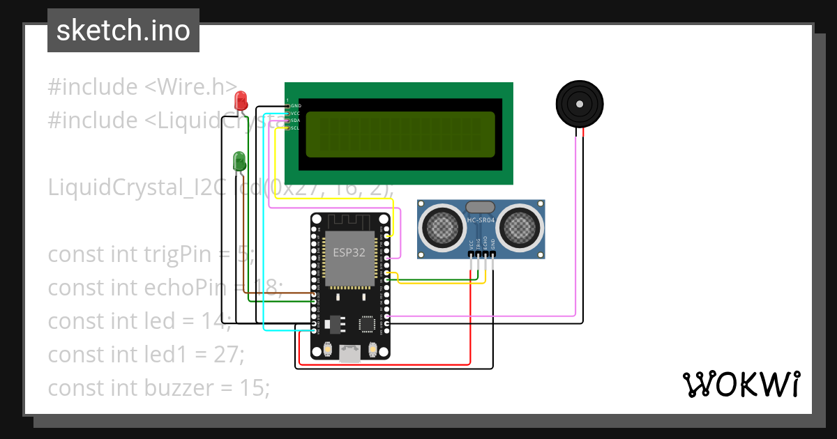 Sensor Jarak Wokwi Esp32 Stm32 Arduino Simulator