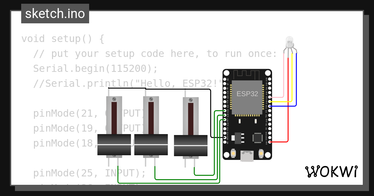 Rgb Controlled Wokwi Esp32 Stm32 Arduino Simulator