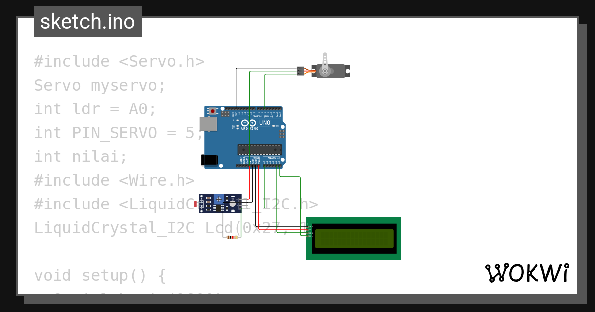 Ldr Dan Servo Wokwi Esp32 Stm32 Arduino Simulator 0535