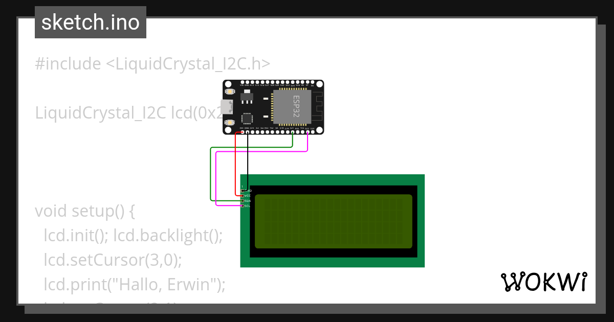 LCD ESP32 - Wokwi Arduino and ESP32 Simulator
