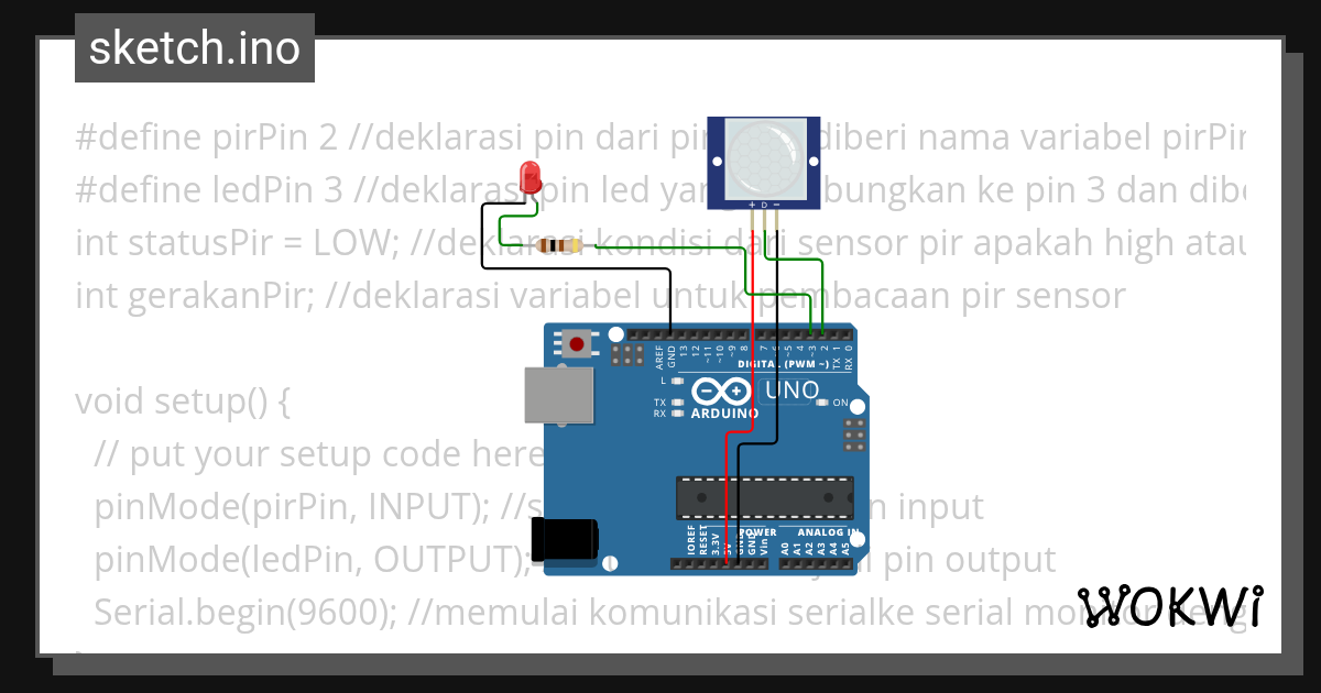 PIR - Wokwi ESP32, STM32, Arduino Simulator