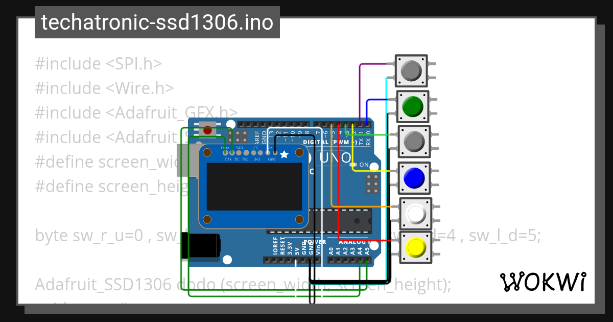 techatronic-ssd1306.ino - Wokwi ESP32, STM32, Arduino Simulator