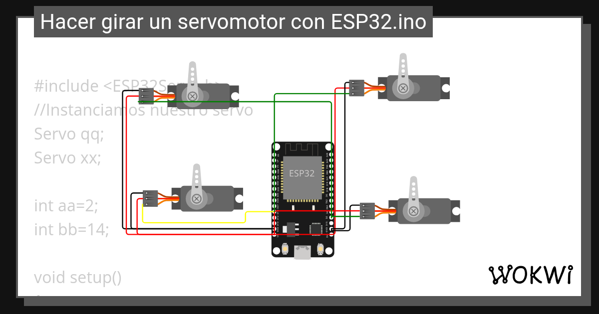 4 serv lados opuestos a destiempo.ino - Wokwi ESP32, STM32, Arduino Simulator