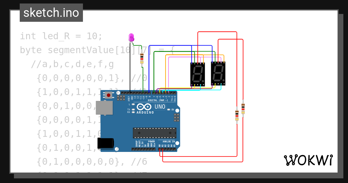 M61 Led 2digit Wokwi Esp32 Stm32 Arduino Simulator 7902