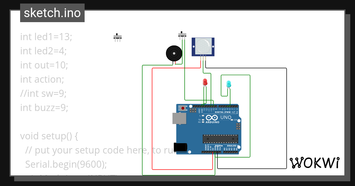 PIR sensor - Wokwi ESP32, STM32, Arduino Simulator