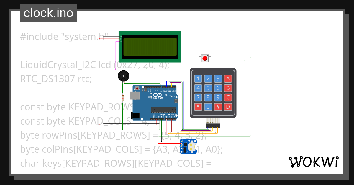Clock Wokwi Esp32 Stm32 Arduino Simulator 