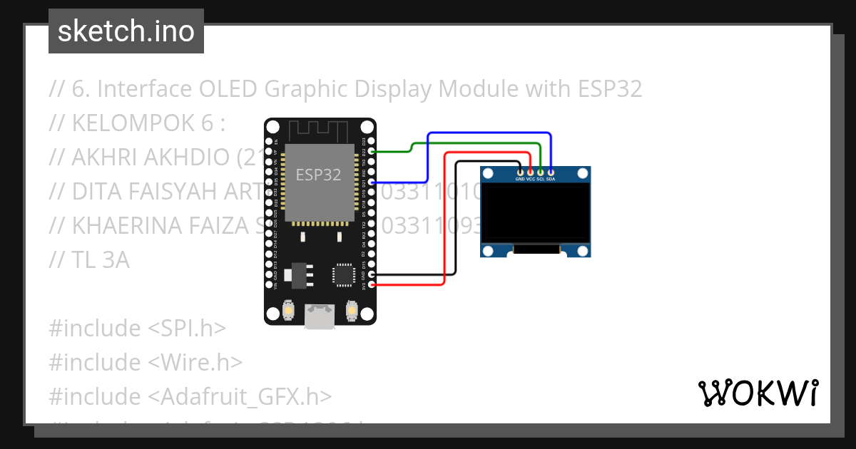 SOAL 6 // KELOMPOK 6 (AKHRI, DITA, KHAERINA) - Wokwi ESP32, STM32, Arduino Simulator