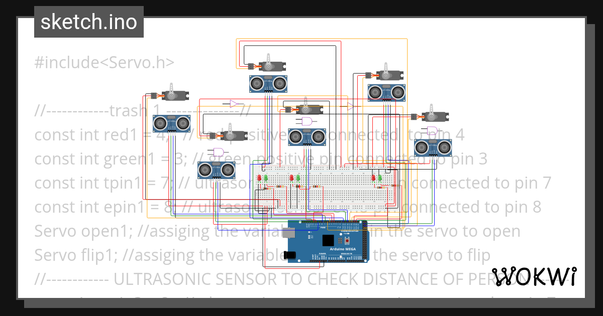 Smart Trash System copy - Wokwi Arduino and ESP32 Simulator